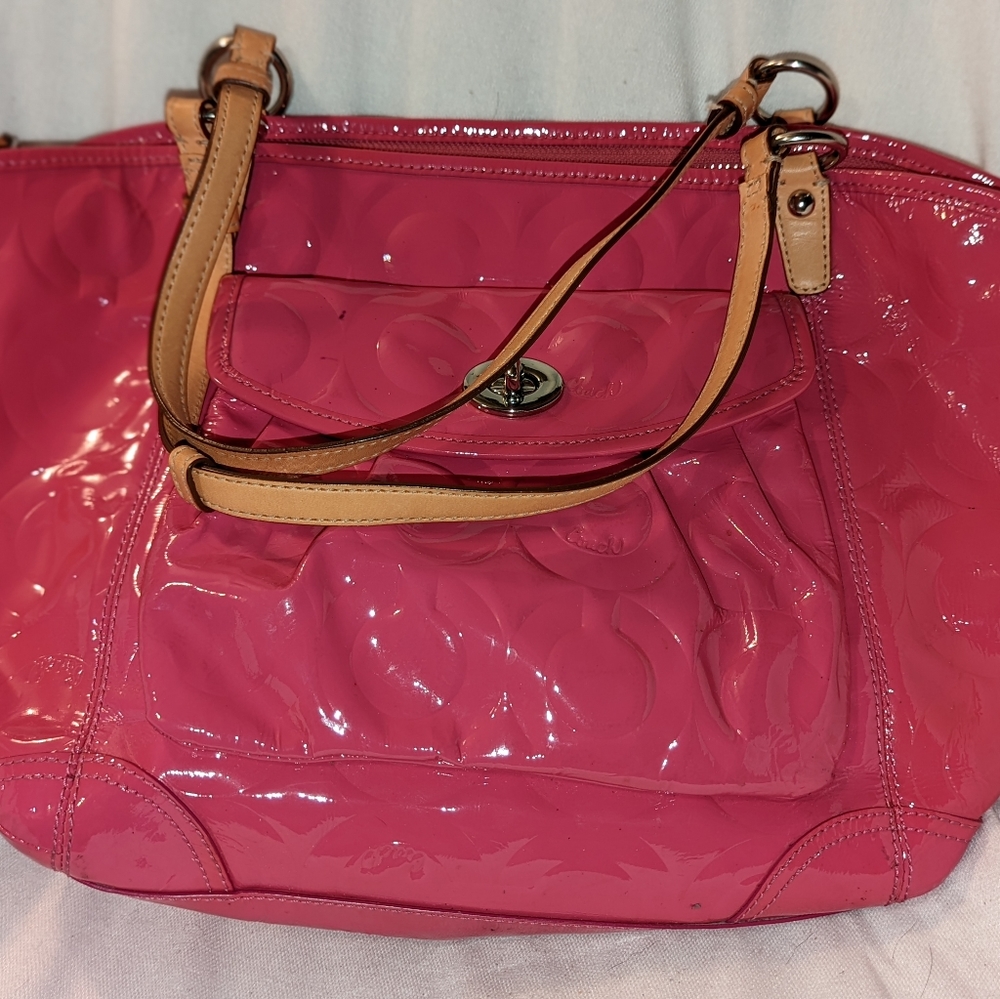 Coach Hot Pink Patent Leather Purse - Gem